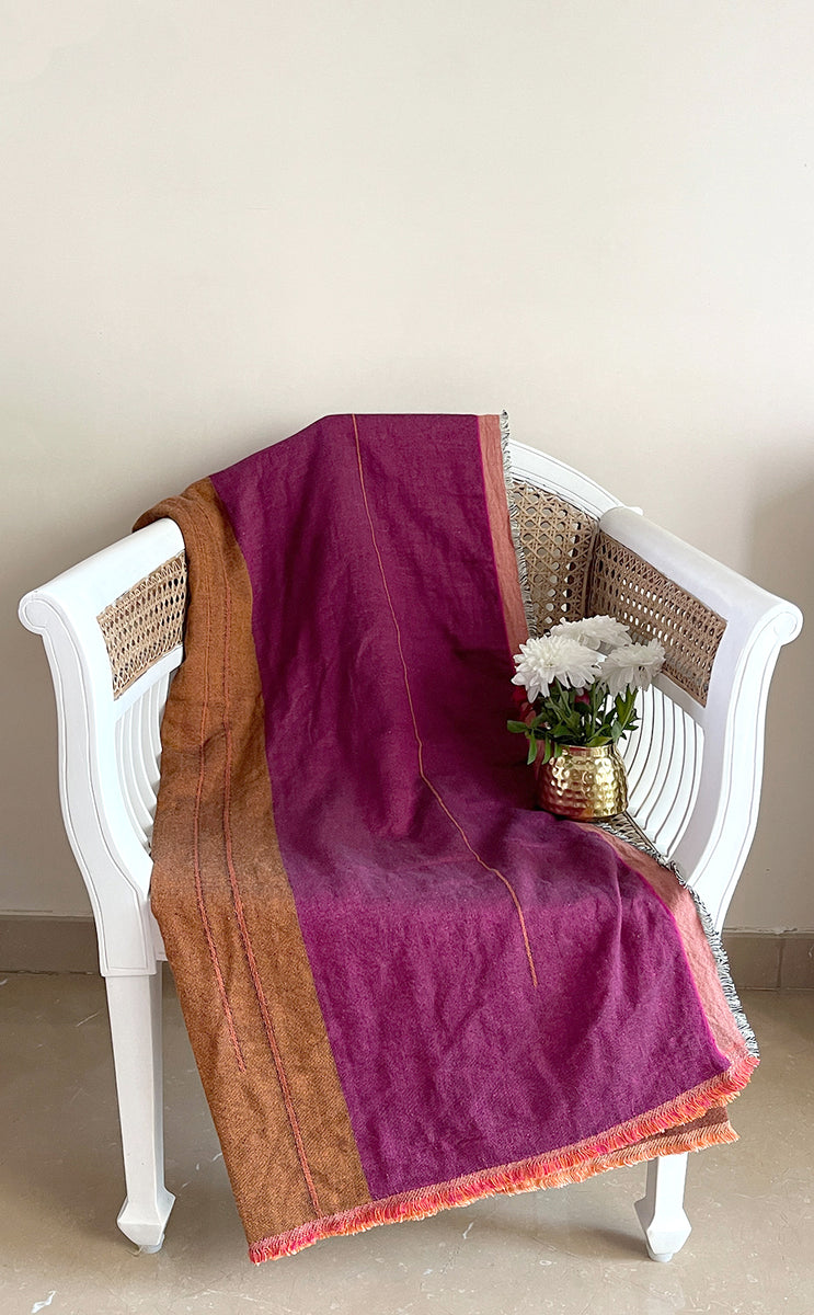 Magenta Block Throw | Luxurious Cotton Throws | Home Accessories – The ...