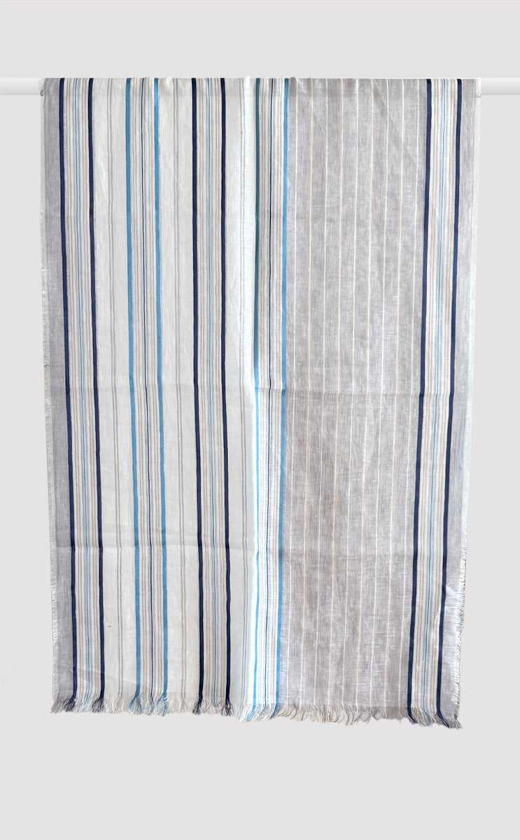 Silver Drape Linen Silk Stole | Fine Cotton Stole | The Yarn story ...